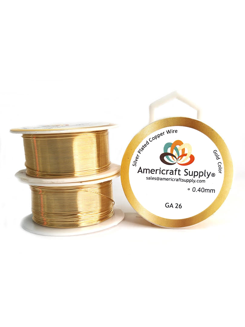 Dark Golden Color. GA 26 Dead Soft Wire Brand AMERICRAFT SUPPLY
