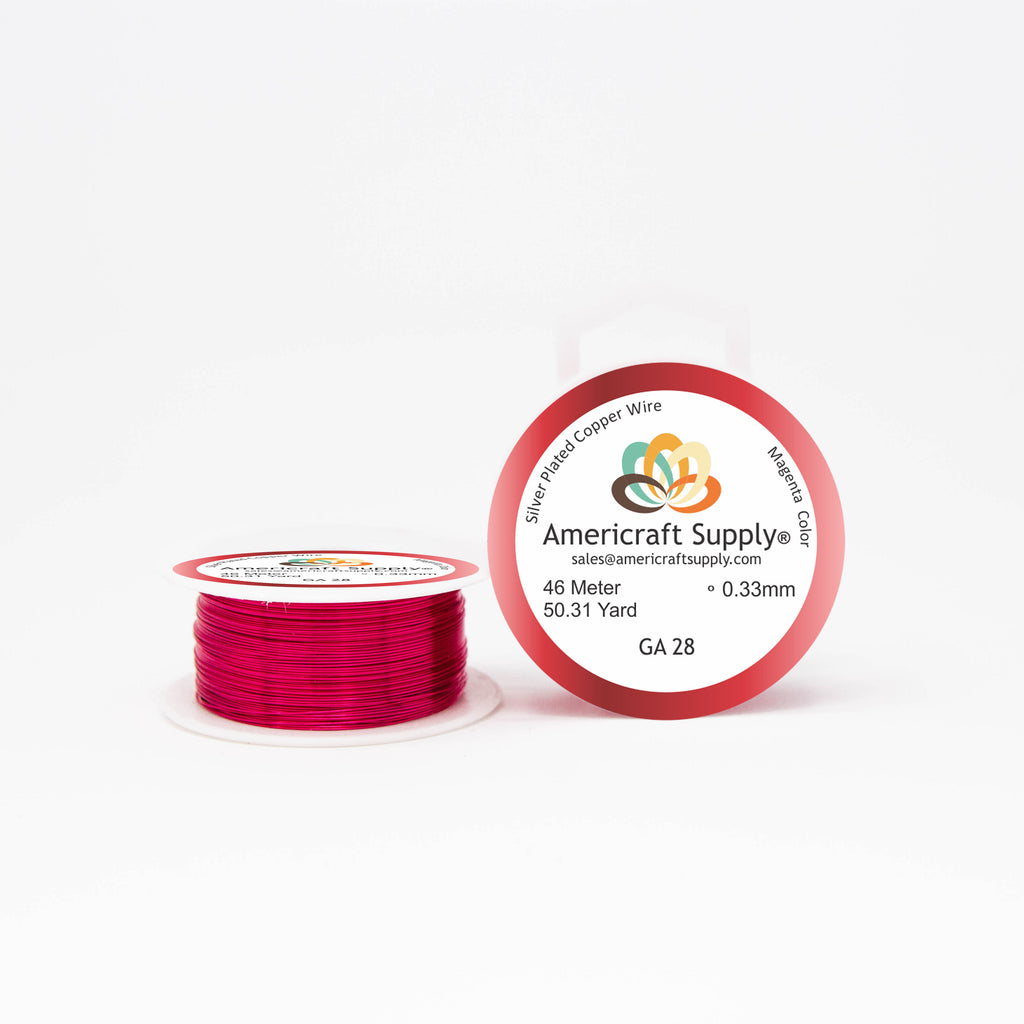 Magenta Color GA 28, GA 30, GA 32 Brand AMERICRAFT SUPPLY – AAA Craft Wire
