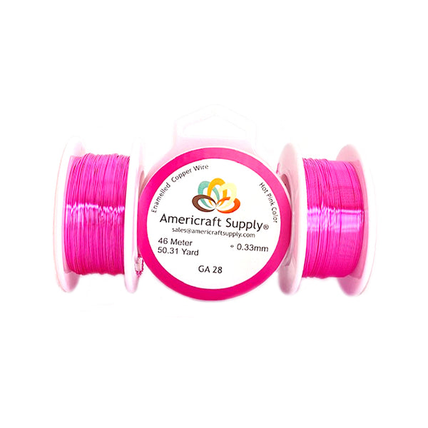 Hot Pink Color GA 28, GA 30, GA 32 Brand AMERICRAFT SUPPLY – AAA Craft Wire